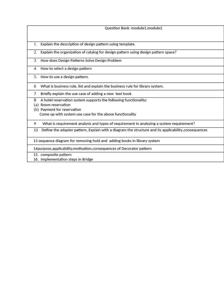 Question Bank Set1 | PDF