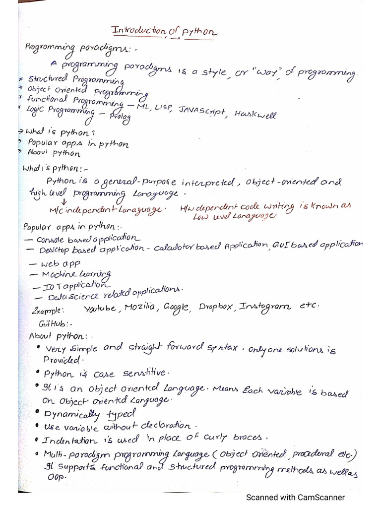 Unit - 1 Introduction of Python (Er. Himanshu Kr. Shukla) | PDF