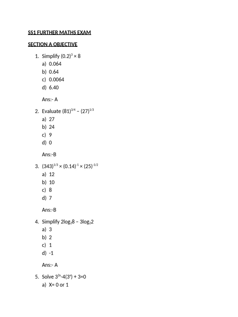 Further Maths Exam Solutions | PDF | Computers