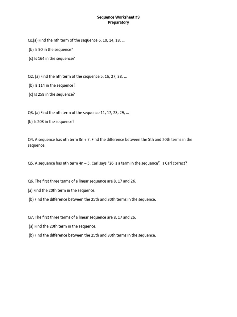 Sequence WS #3 | PDF