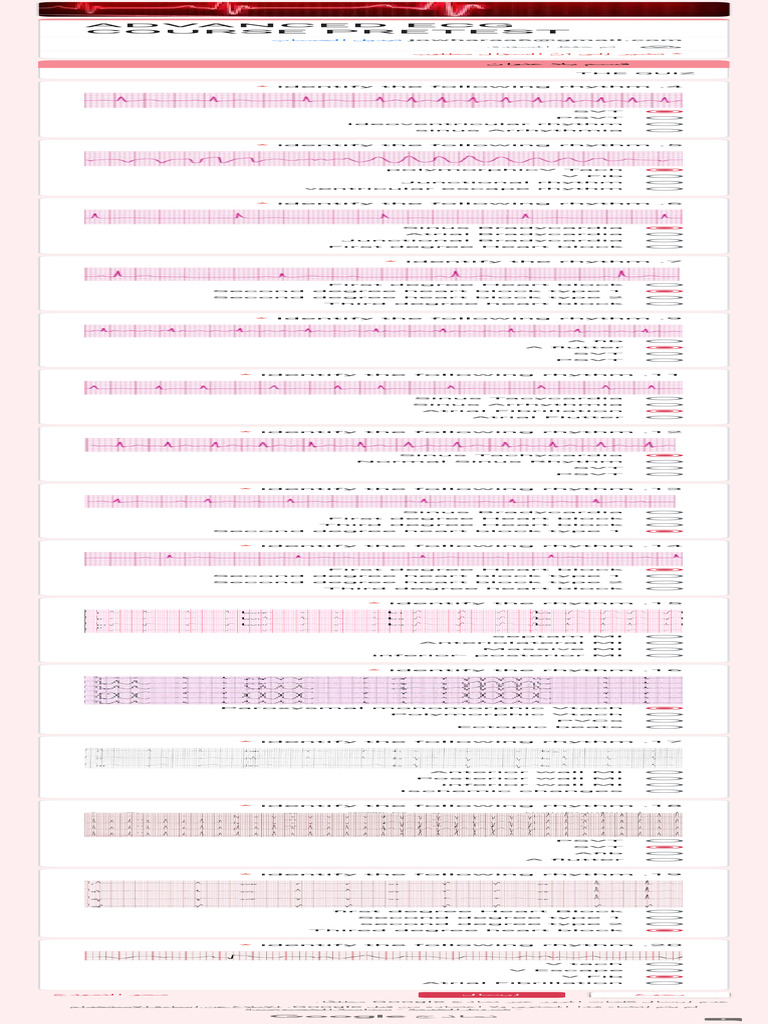 Advanced ECG Rhythm Identification Quiz | PDF | Heart | Physiology