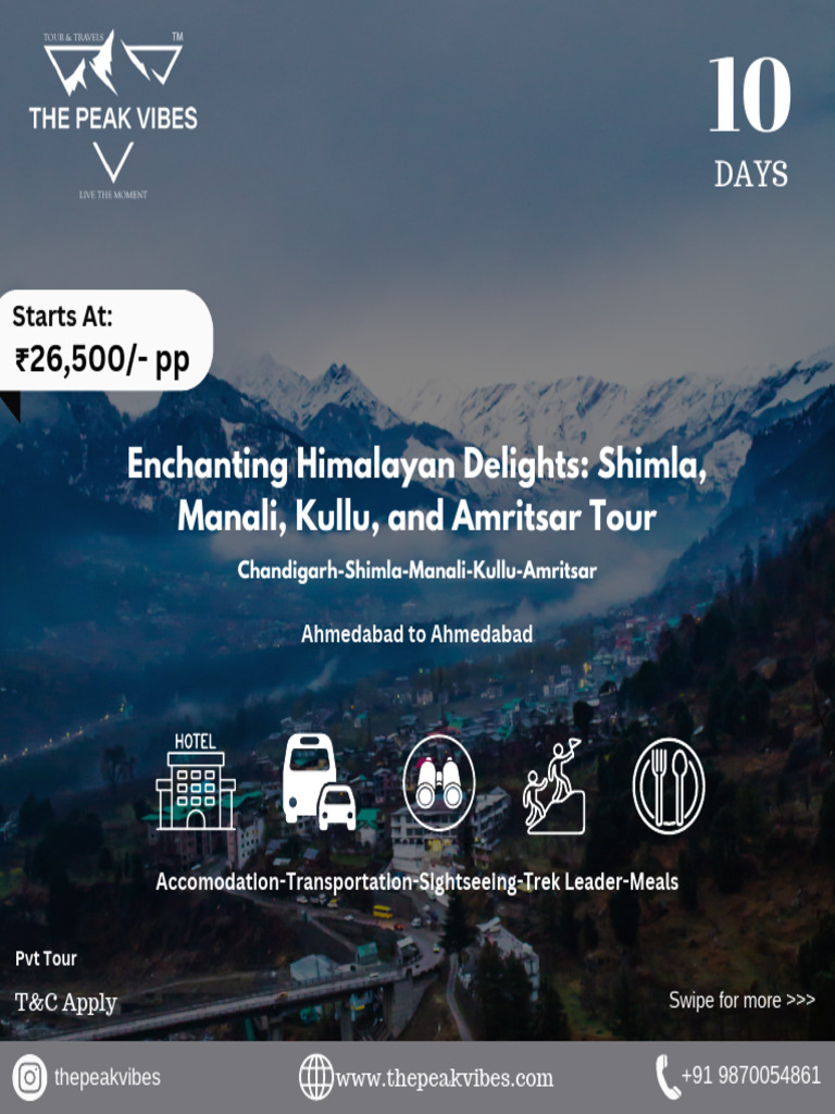 10-Day Shimla, Manali & Amritsar Tour | PDF