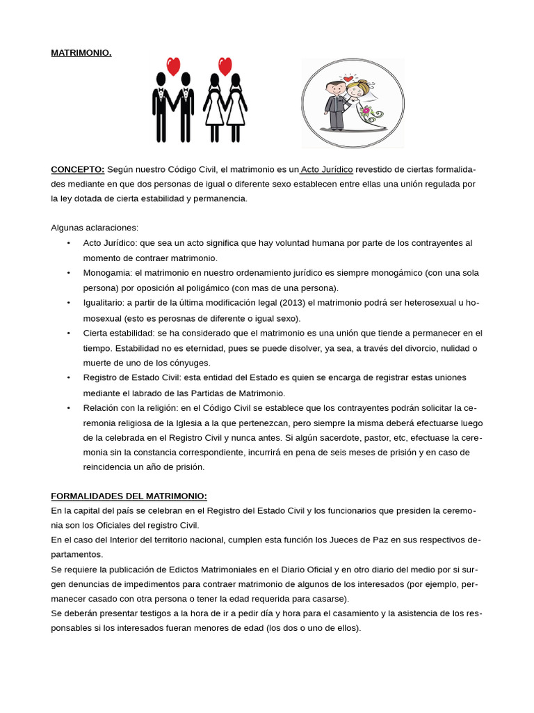 Conceptos y Efectos del Matrimonio | PDF | Divorcio | Propiedad de la ...