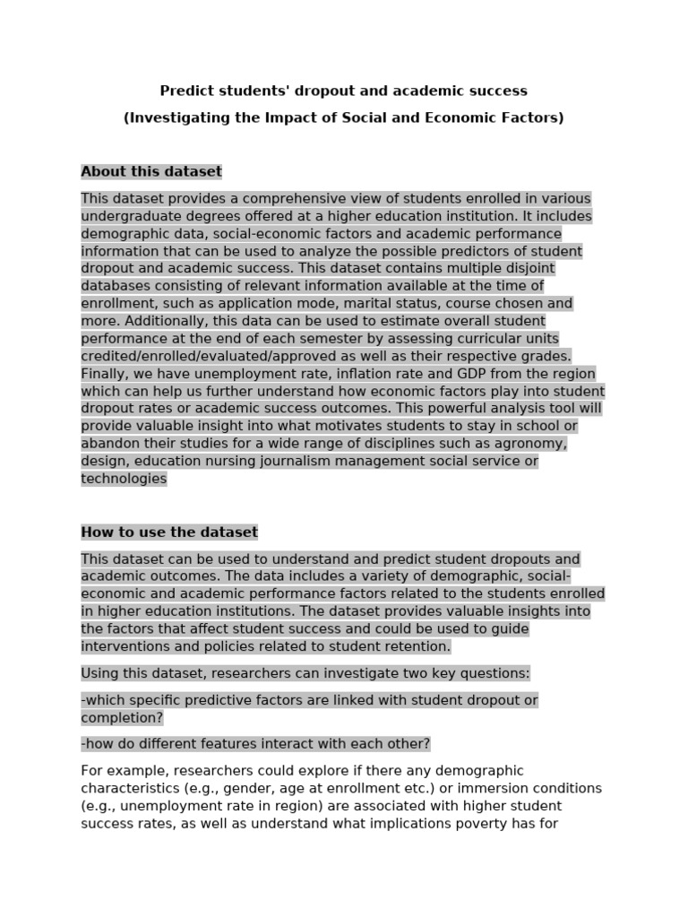 Predict Students Dropout and Academic Success | PDF | Categorical ...
