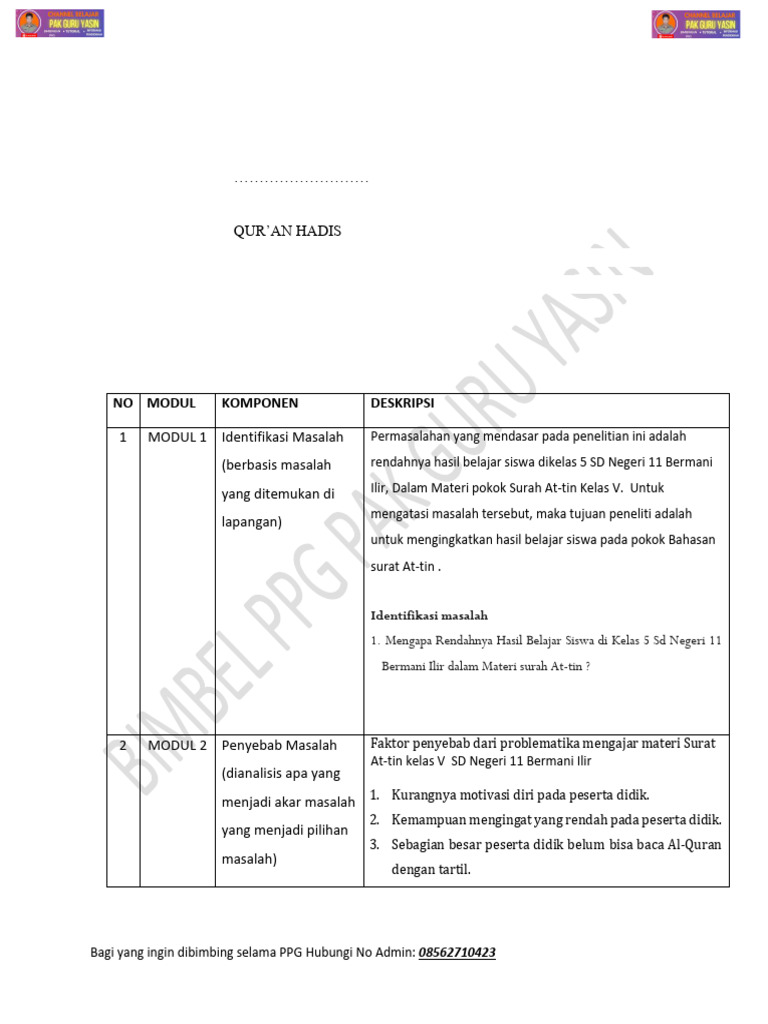 Contoh PBL Modul Qurdis | PDF | Karier & Perkembangan