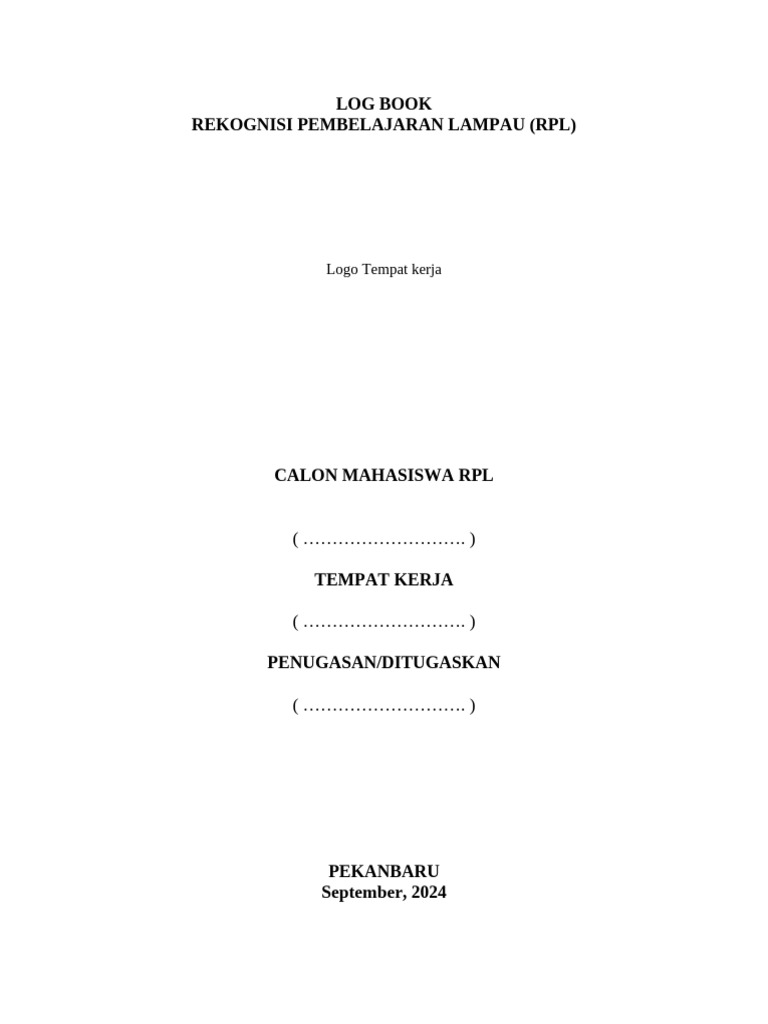 Format Logbook RPL | PDF