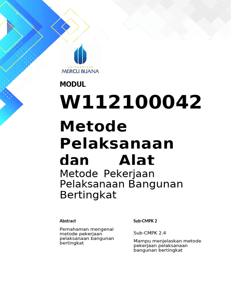 Metode Pelaksanaan Dan Alat Berat (TM6) | PDF