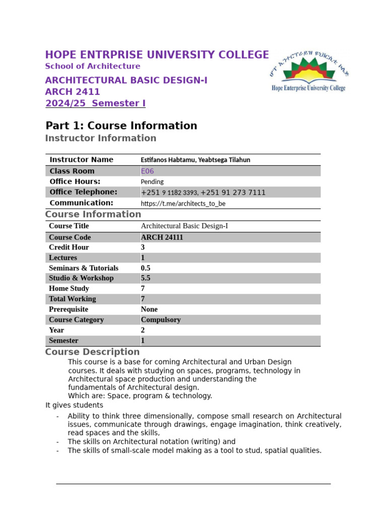 Course - Syllabus - Architectural - Basics - I | PDF | Space | Cognition