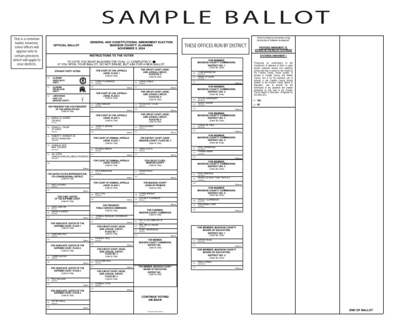 Madison County Ballot | PDF | Republican Party (United States ...