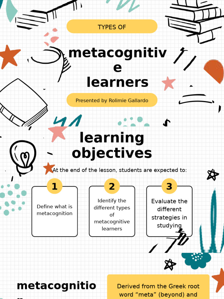 Novel Study Educational Presentation in Colourful Lively Hand Drawn Style | PDF | Metacognition ...