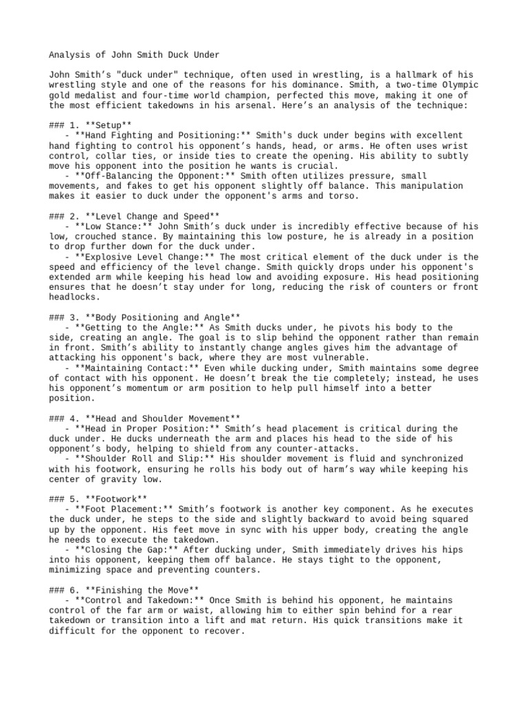 Duck Under Analysis | PDF