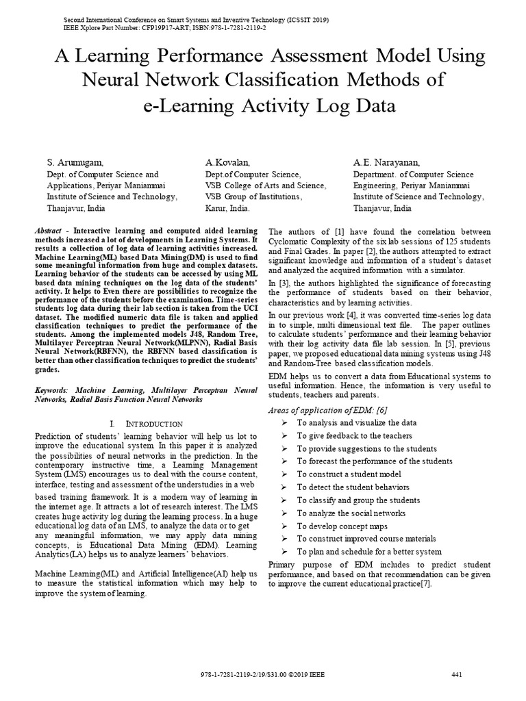 (Gdrive) A Learning Performance Assessment Model Using Neural Network Classification Methods of ...