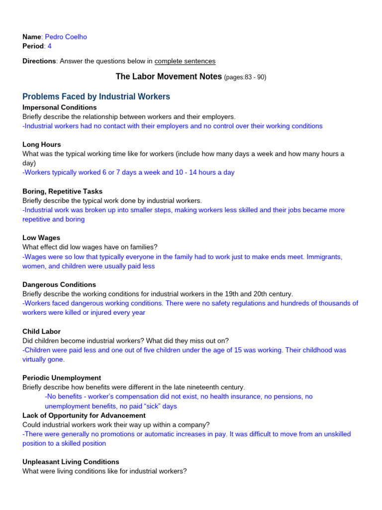 The Labor Movement Notes | PDF | Strike Action | Trade Union