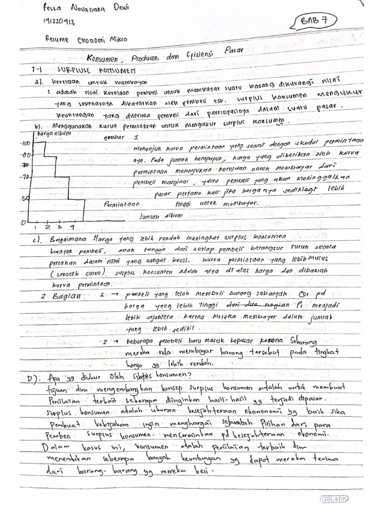 Tugas Resume Bab 7 Ekonomi Mikro - Ressa - 413 | PDF