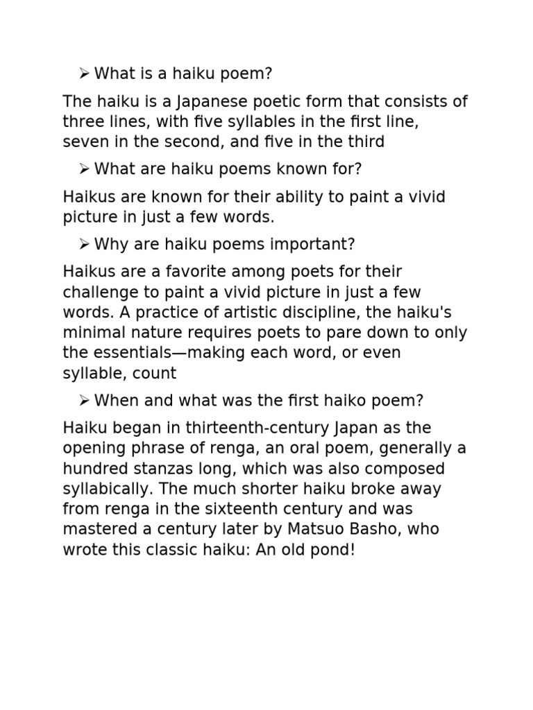 Haiko Poems | PDF | Classics