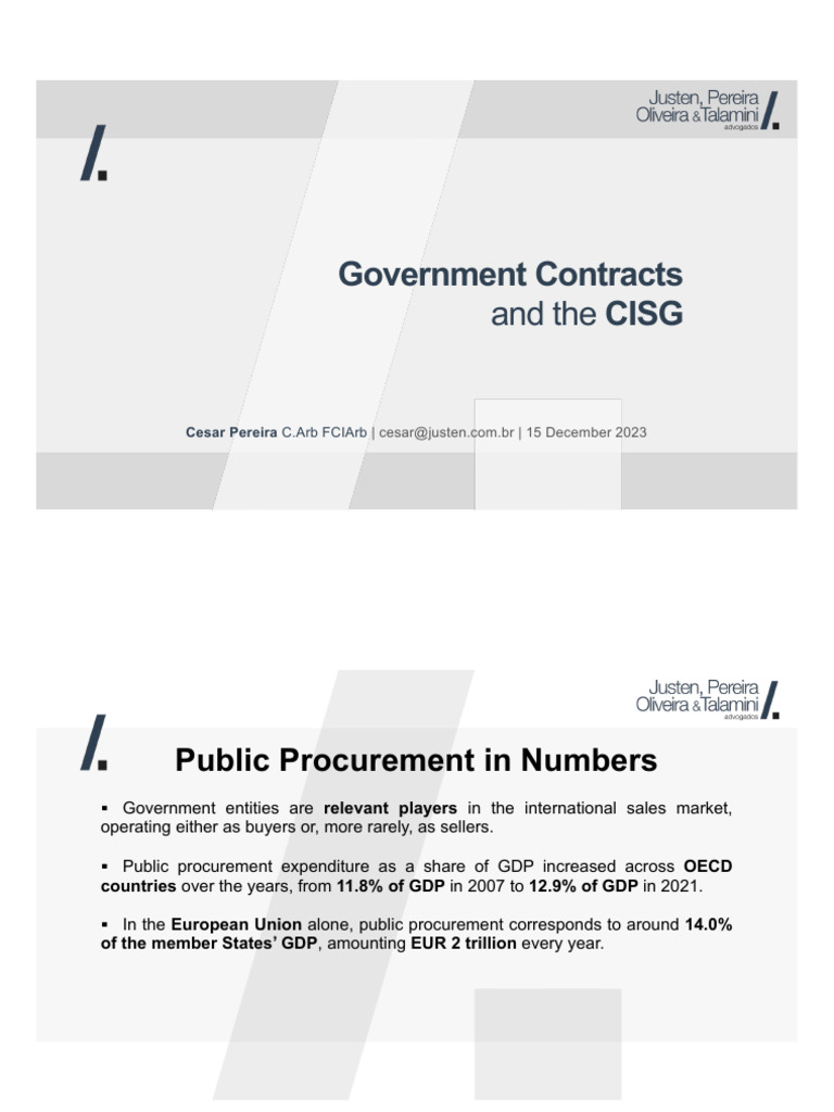 CISG Application in Government Contracts | PDF | Private Law | Common Law