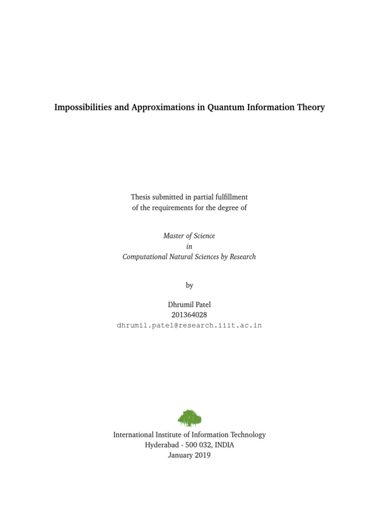 Dhrumil Thesis | PDF | Eigenvalues And Eigenvectors | Wave Function