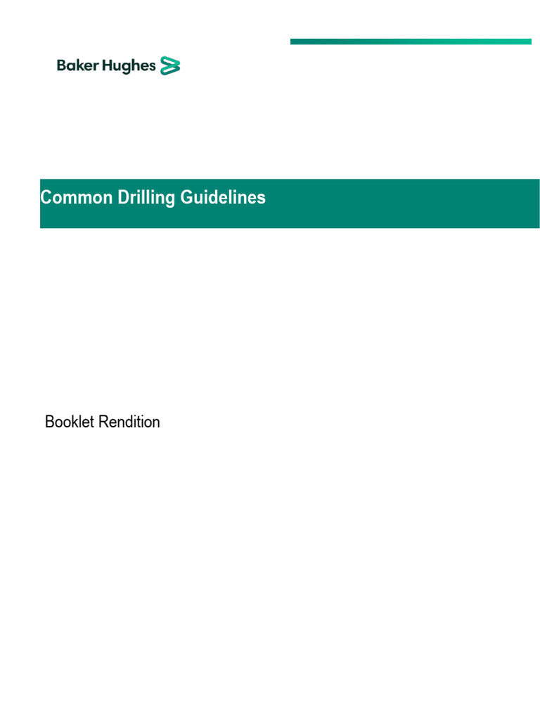 Common Drilling Guidelines | PDF | Drilling | Pump