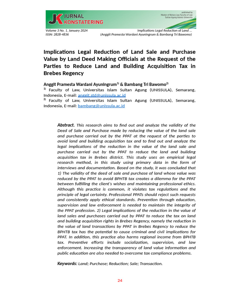 Anggit Pramesta Wardani Ayuningrum1) & Bambang Tri Bawomo 24-47 | PDF ...