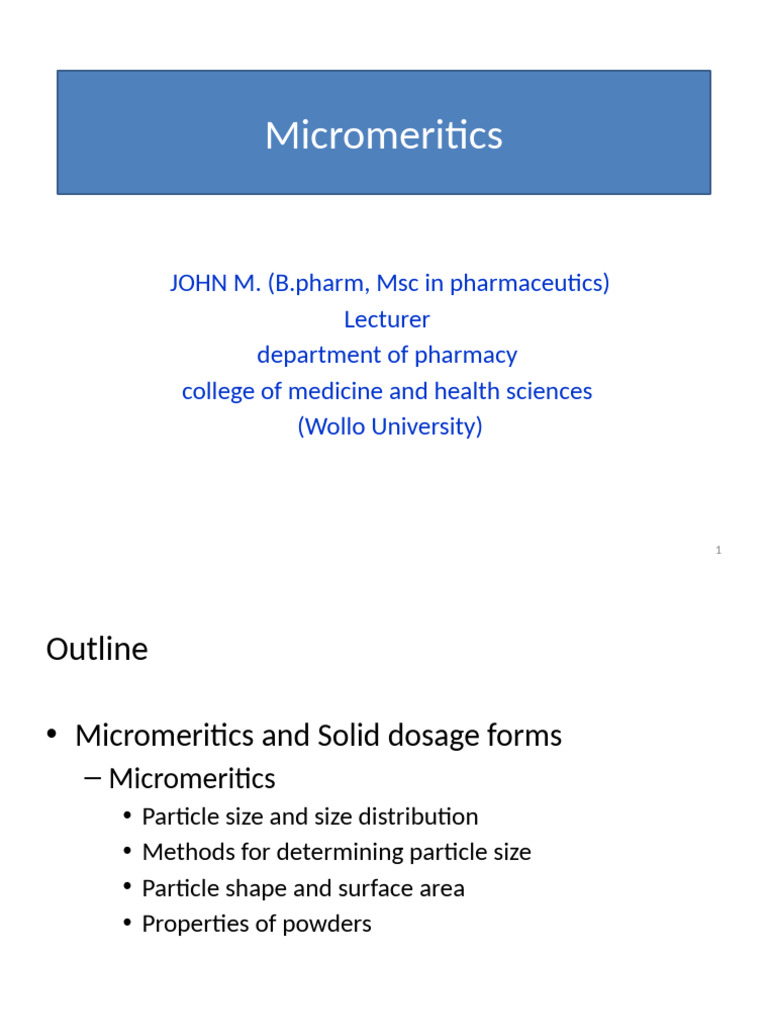3 Micromeritics | PDF | Tablet (Pharmacy) | Porosity