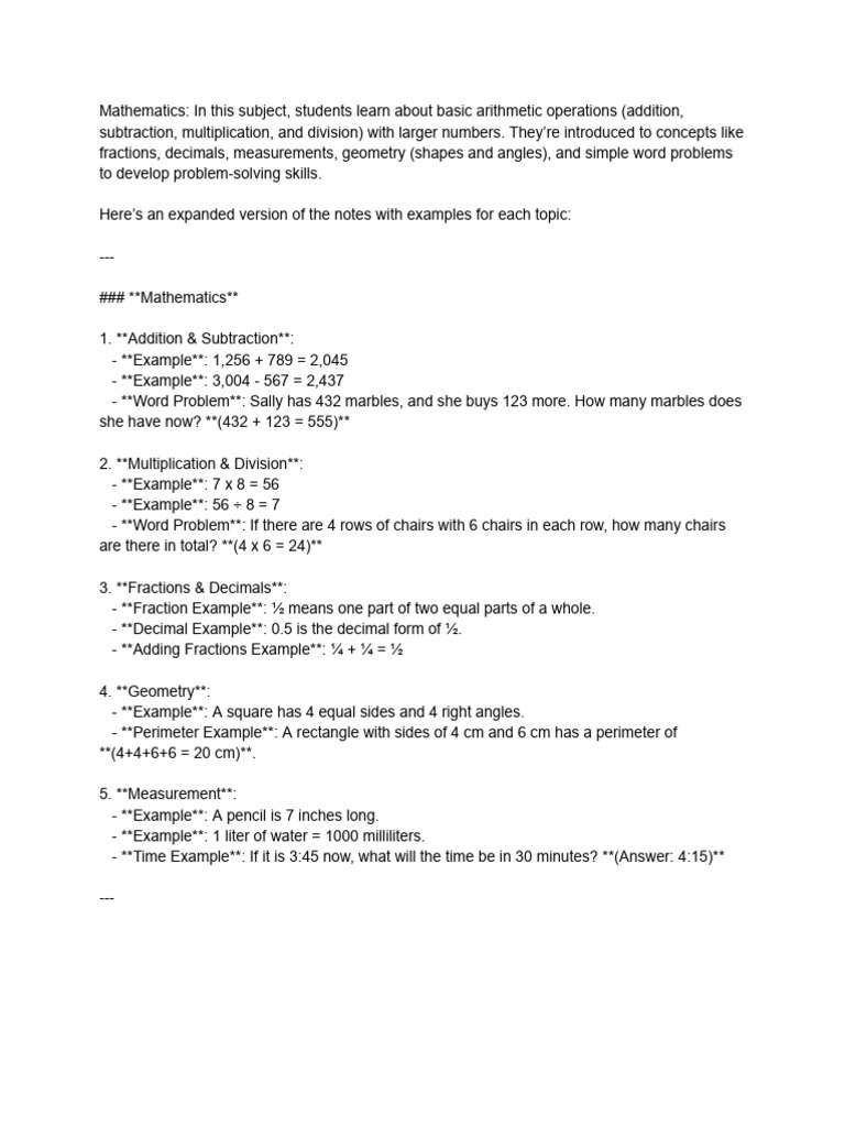 Math Basics for Young Learners | PDF | Teaching Methods & Materials