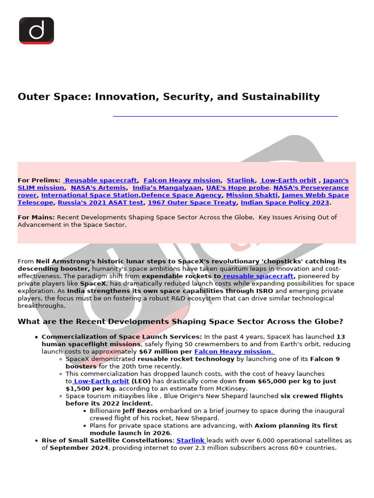 Recent Advances in Space Technology | PDF | Space Debris | Space X