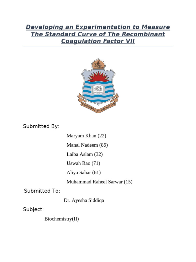 Final Draft 1 Recombinant Coagulation Factor | PDF | Coagulation ...