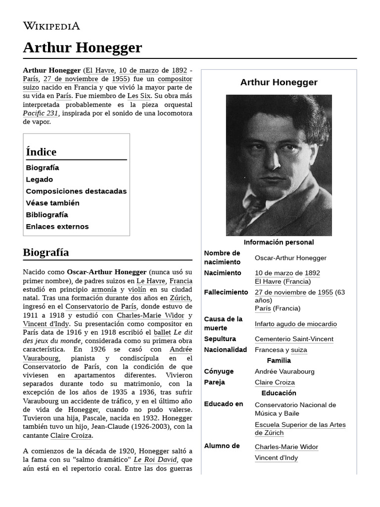 Arthur Honegger | PDF | Música clásica
