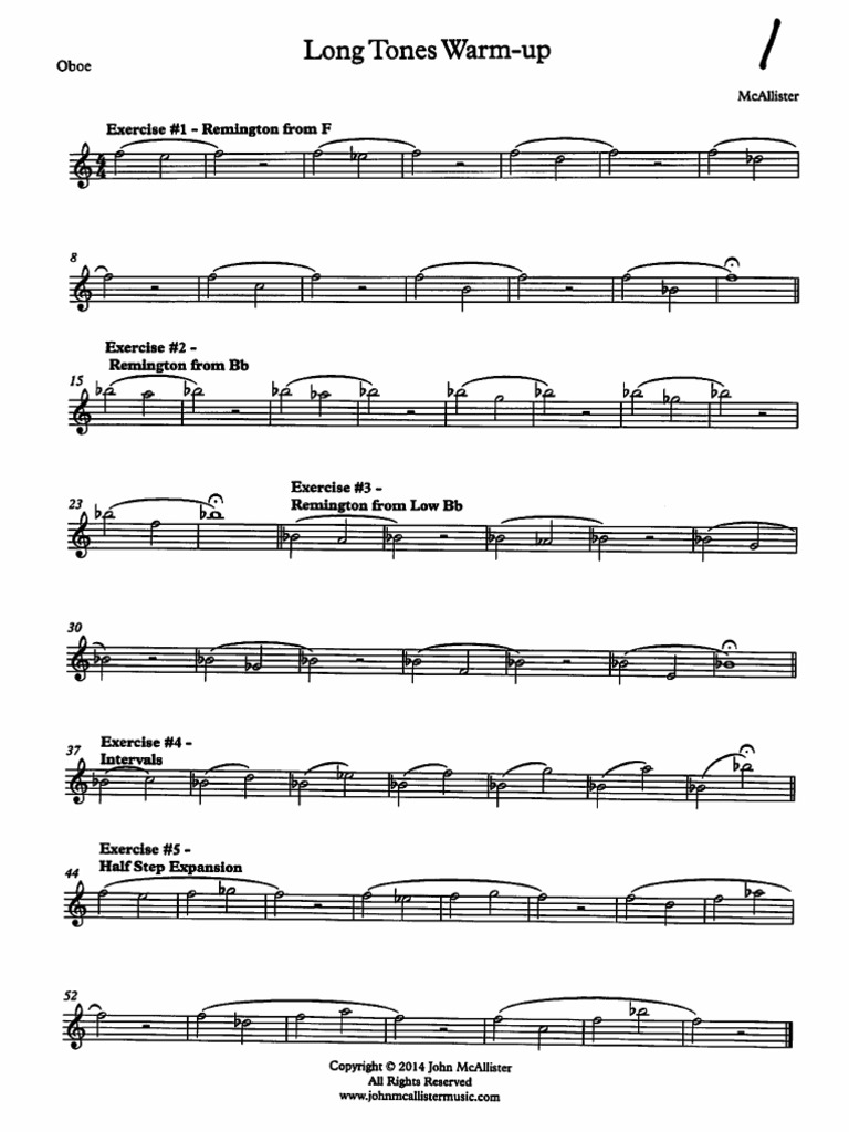 Oboe Basic Warmup | PDF