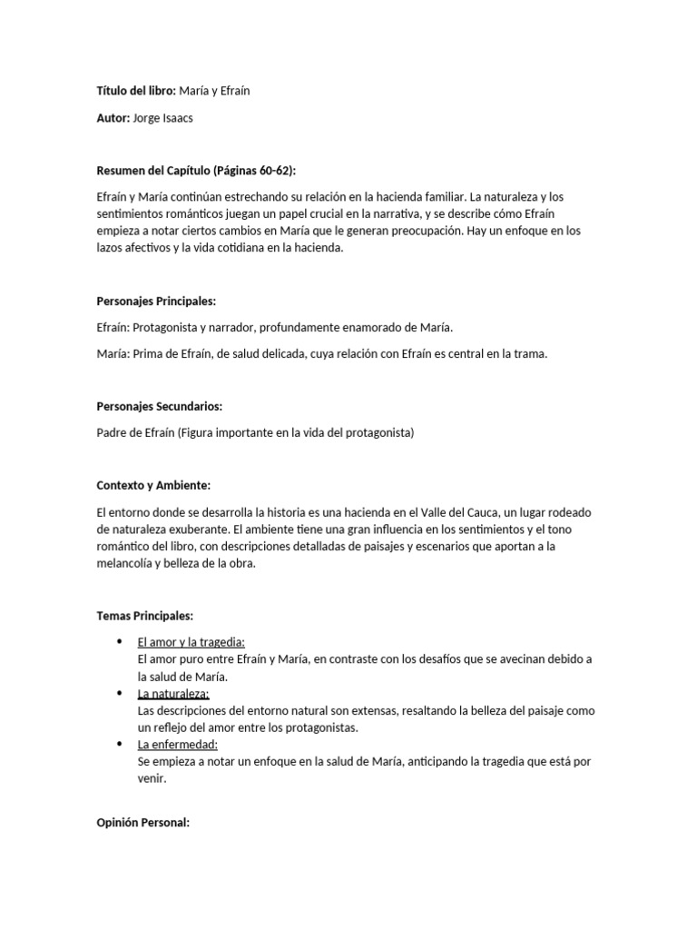 Informe de La Obra Maria y Efrain | PDF | Poesía