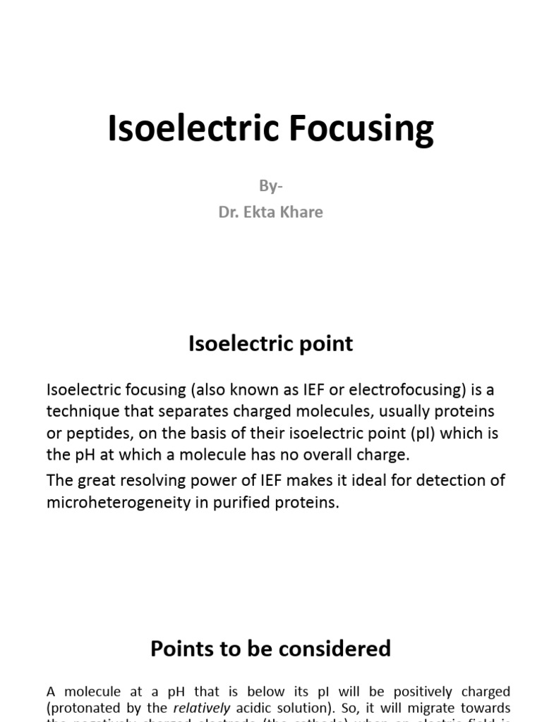 Isoelectric Focusing | PDF | Biochemistry | Chemistry