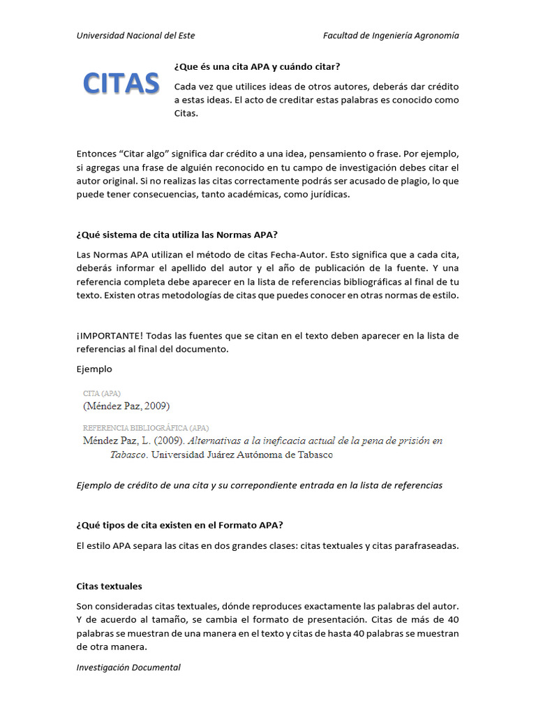 CITA APA 7ma Ed - Que És Una Cita APA y Cuándo Citar - Folleto 2022 ...