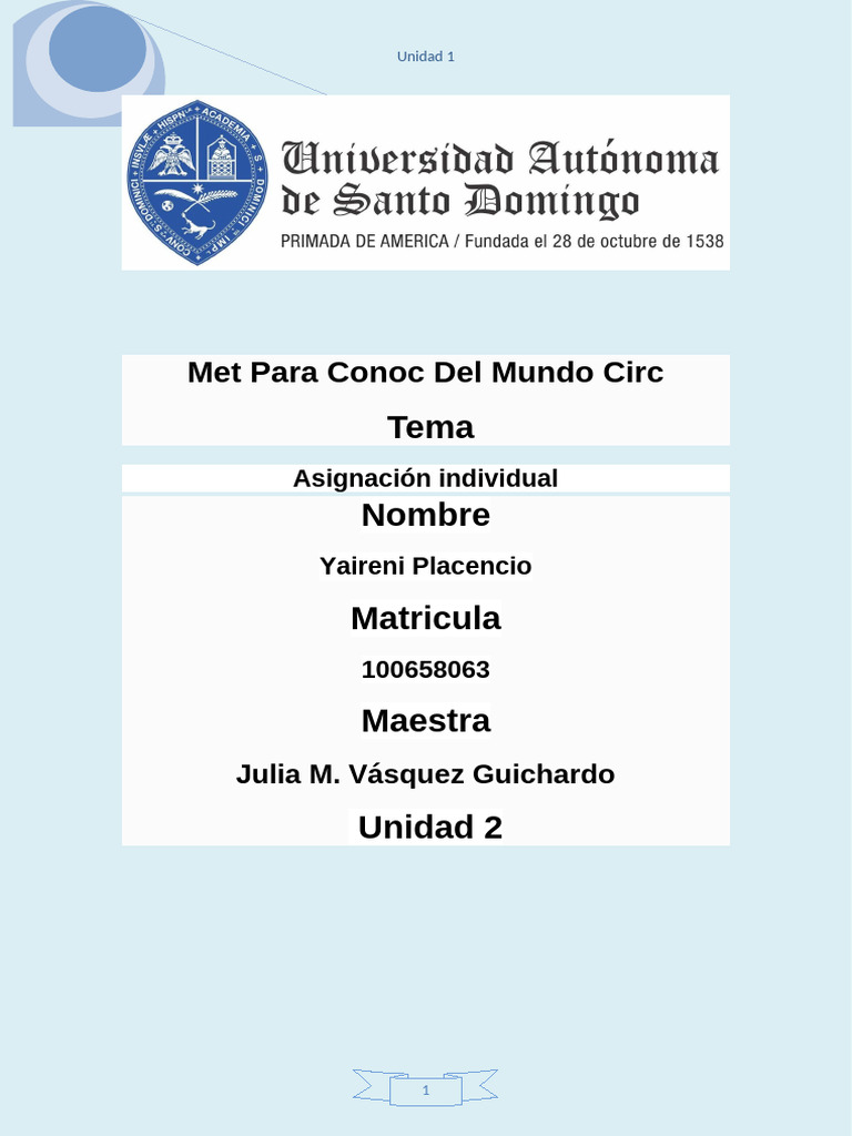 Met para Conoc Del Mundo CircUNIDAD 2 | PDF | Las emociones | Observación