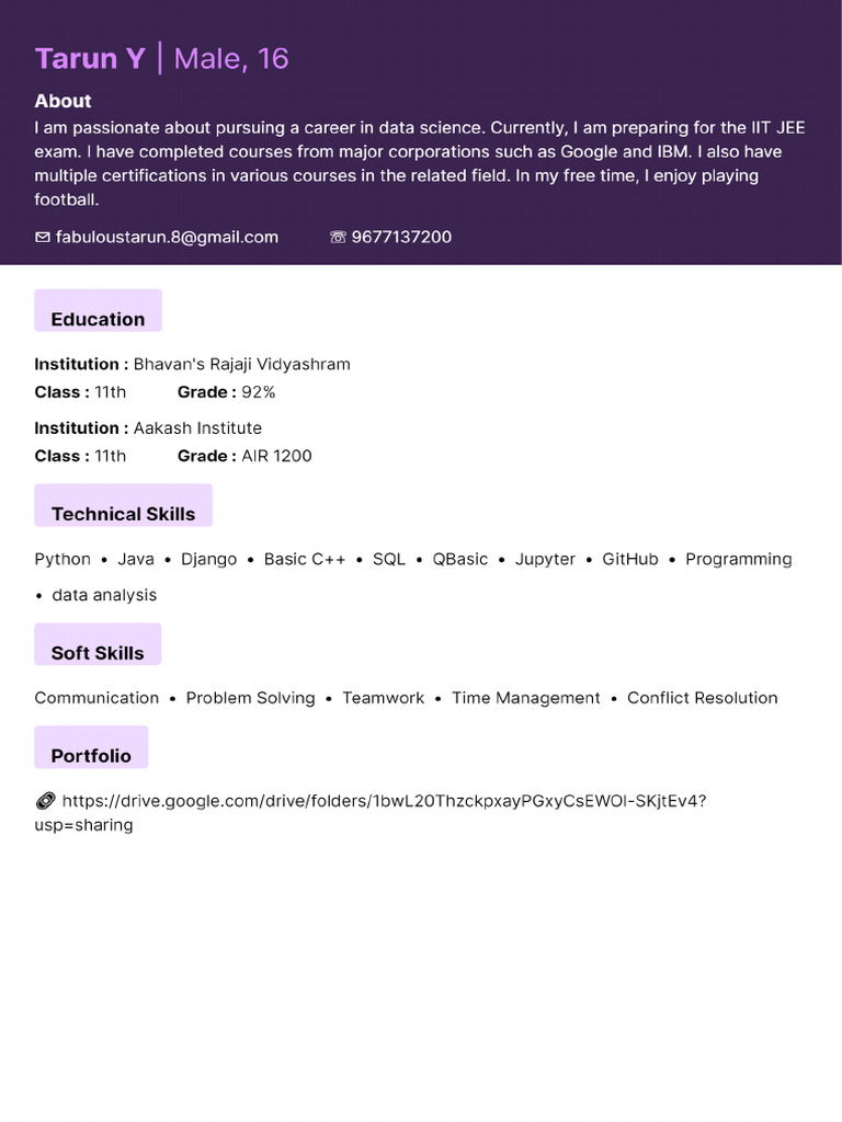 Tarun Y Resume | PDF