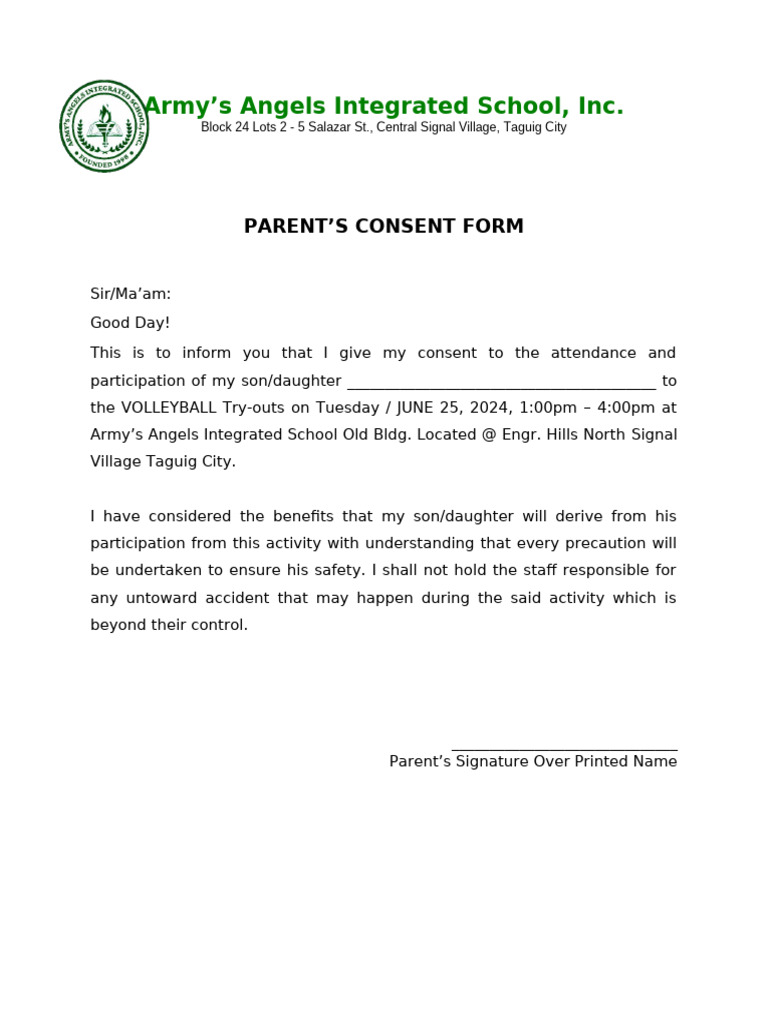 Parents Consent | PDF