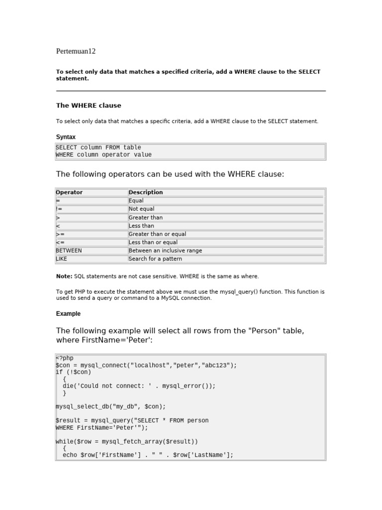 Pertemuan 12 | PDF | Table (Database) | Databases