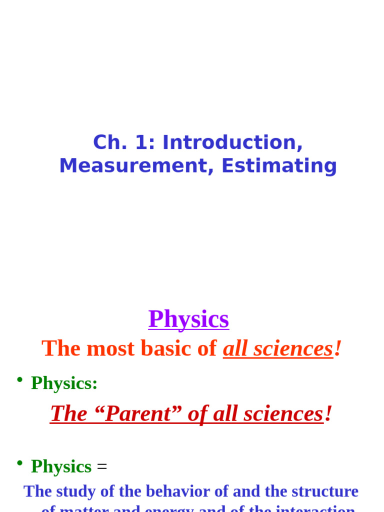 Chapter 1-2024 | PDF | International System Of Units | Kilogram