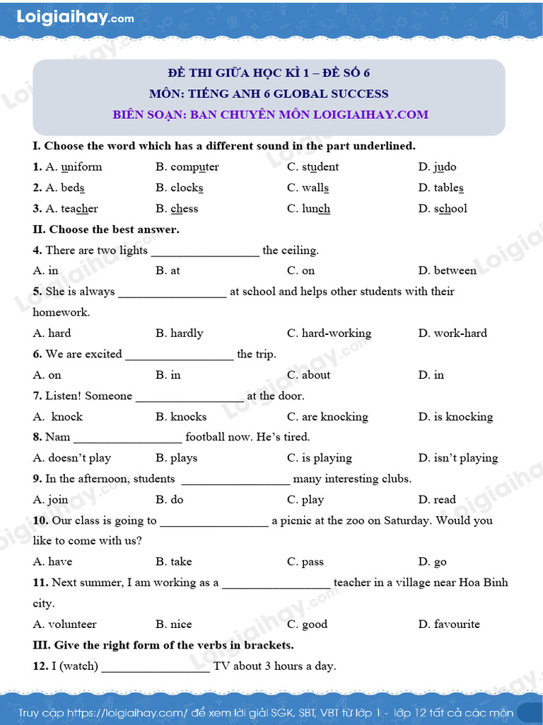 Đề GK1 - GS6-3 | PDF