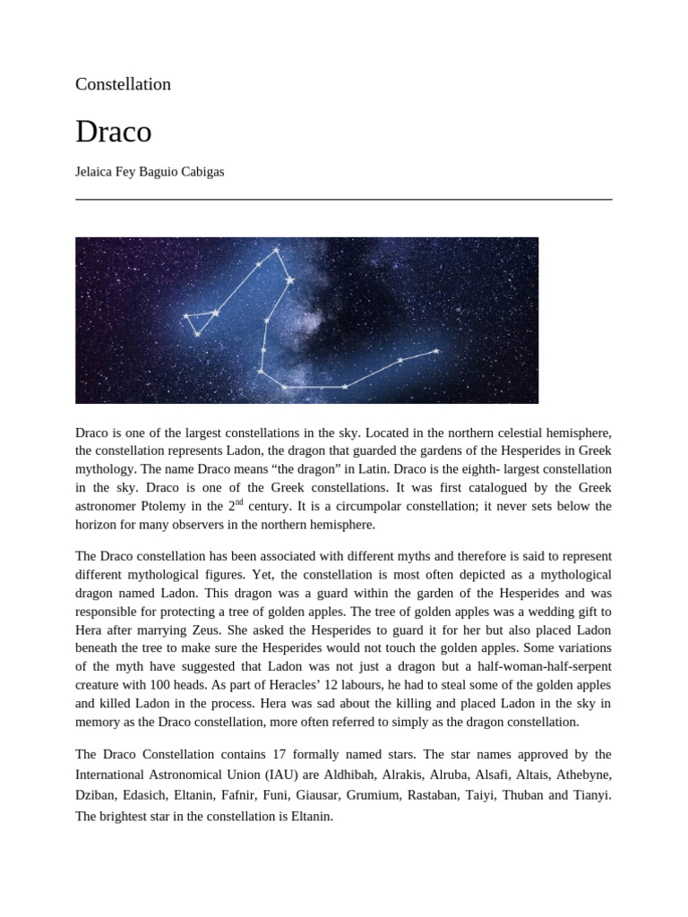 Draco Constellation | PDF | History | Young Adult