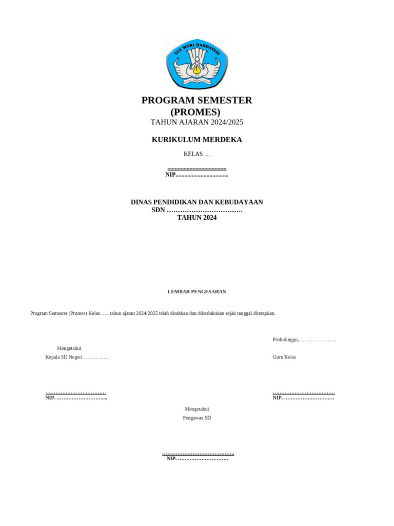 Format Program Semester | PDF | Kajian Bahasa Asing