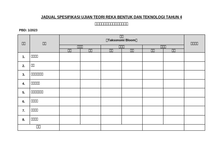 Jsu RBT Tahun 4 | PDF