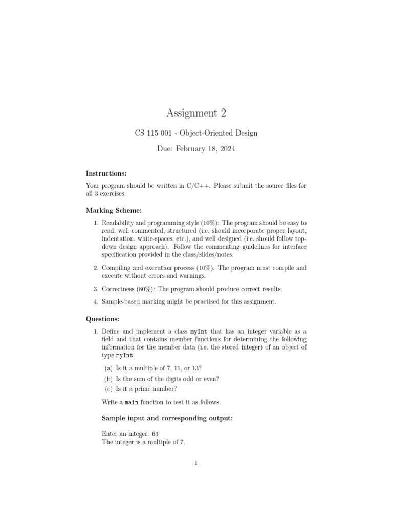 Assignment 2 Pdf Computer Program Programming 