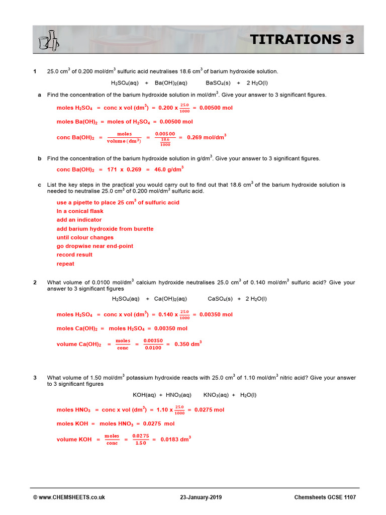 Titrations 3 ANS Wk4 | PDF | Nitric Acid | Acid