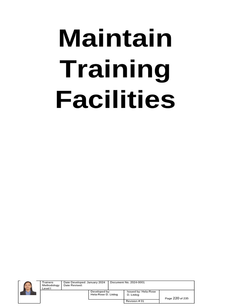 5 Maintain Training Facilities | PDF | Ac Power Plugs And Sockets | Zoom Lens