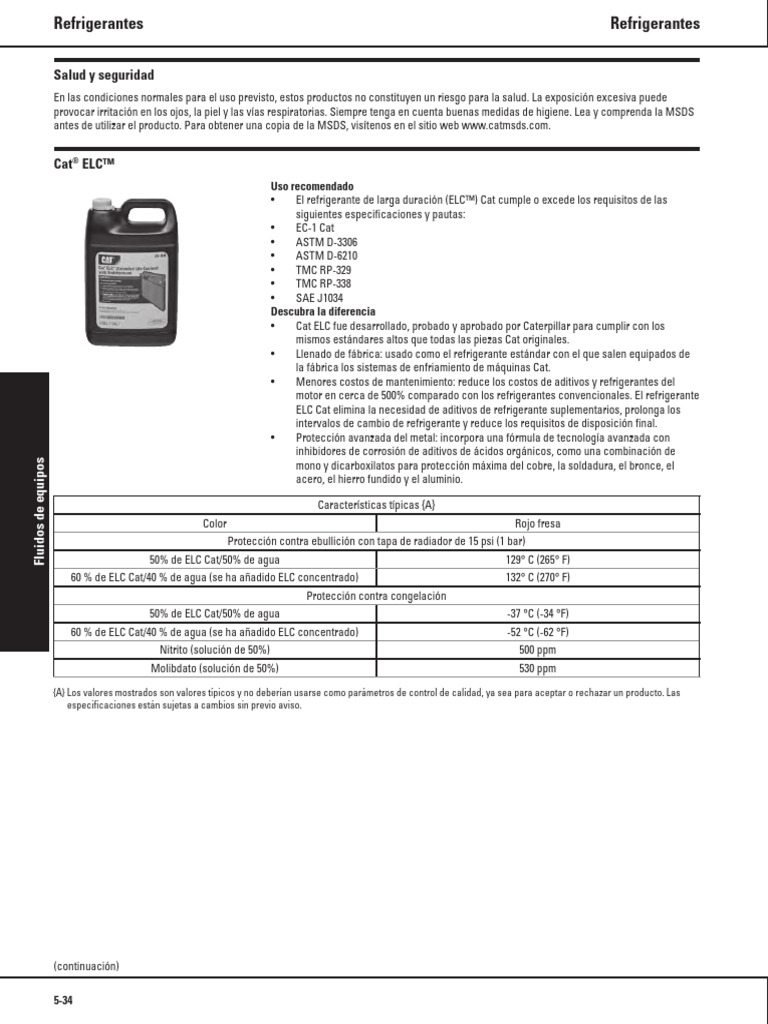Refrigerante CAT ELC | PDF | Refrigerante | Agua
