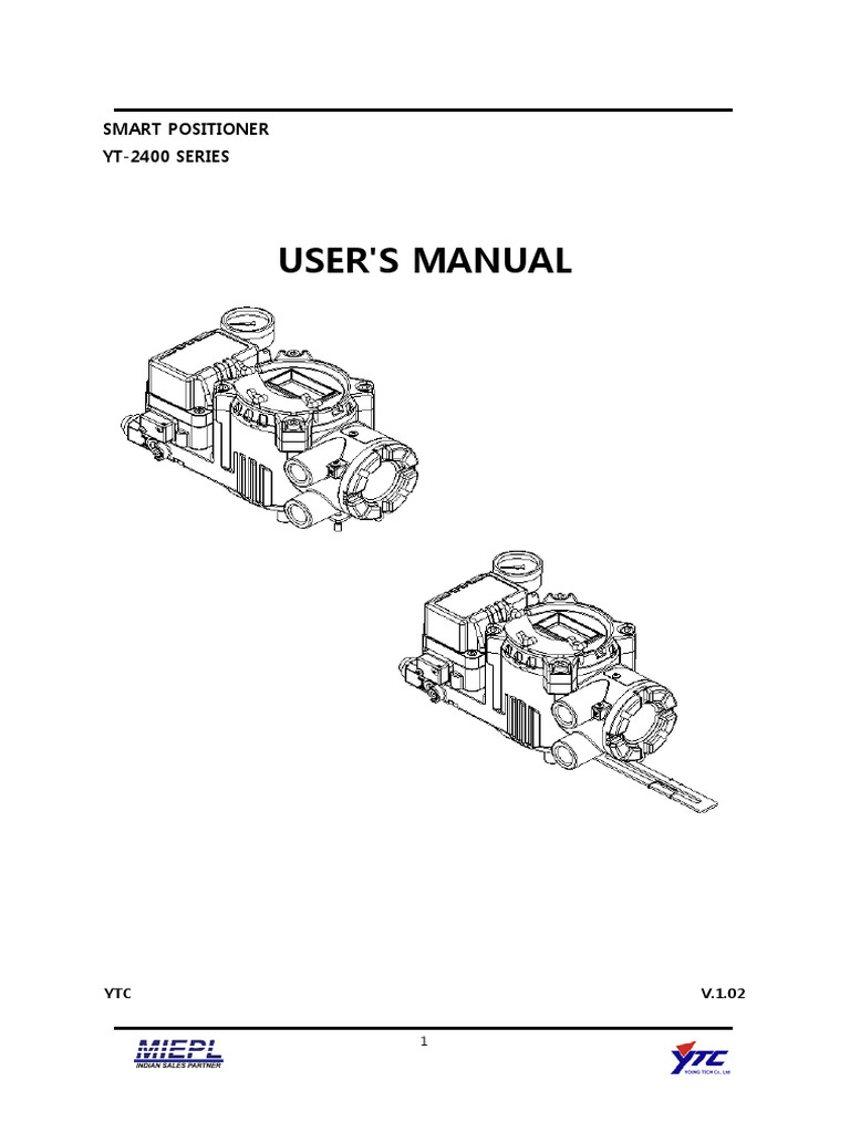Rotork YTC YT-2400 Smart Positioner Manual | PDF | Valve | Actuator