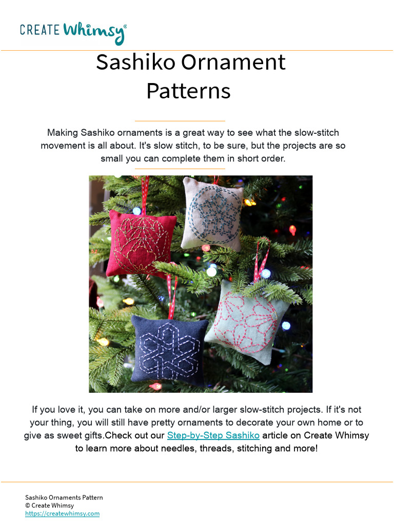 Sashiko Ornament Patterns | PDF | Embroidery | Textile Arts