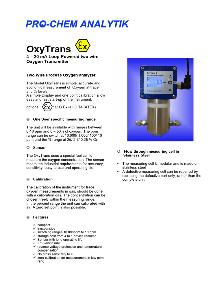 OxyTrans II English 2021 Rev 2 1 | PDF | Calibration | Electricity