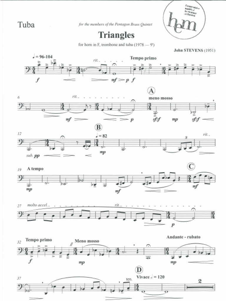 John Steves - Triangles - Tuba | PDF