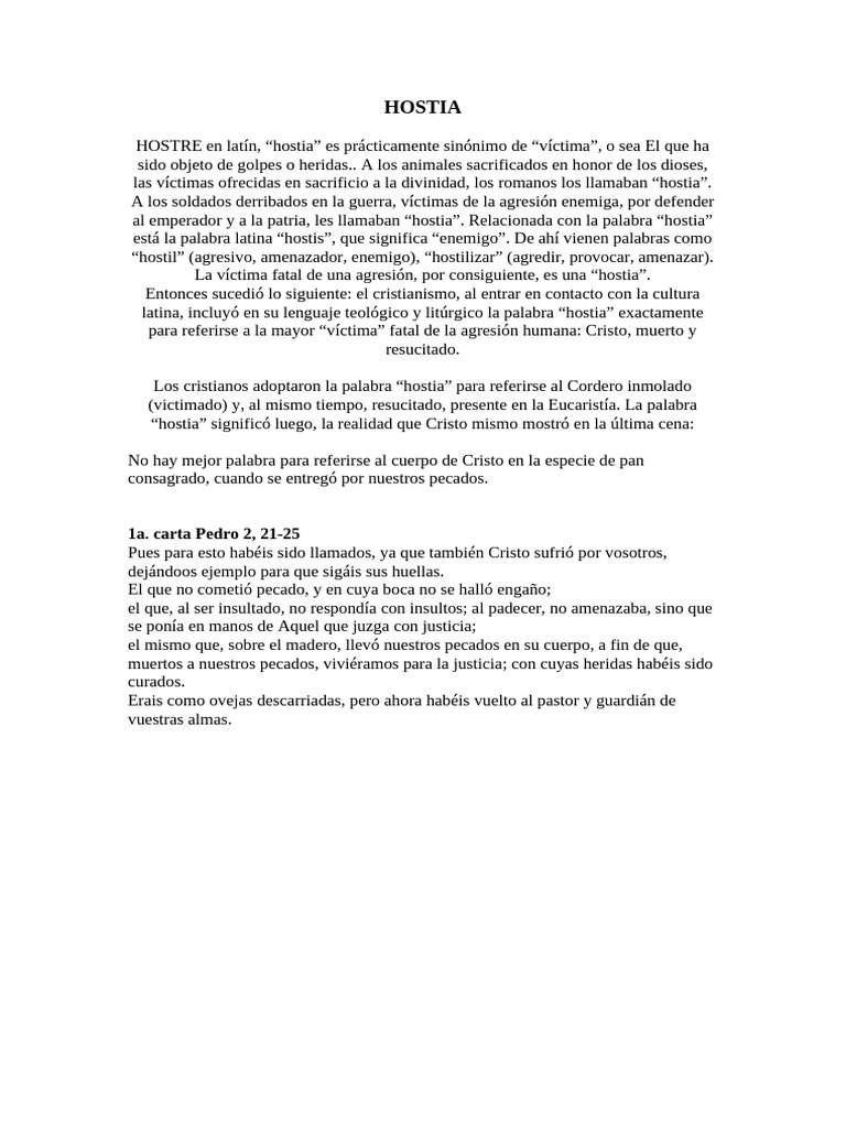 Significado de "Hostia" en Cristianismo | PDF | Religión y espiritualidad